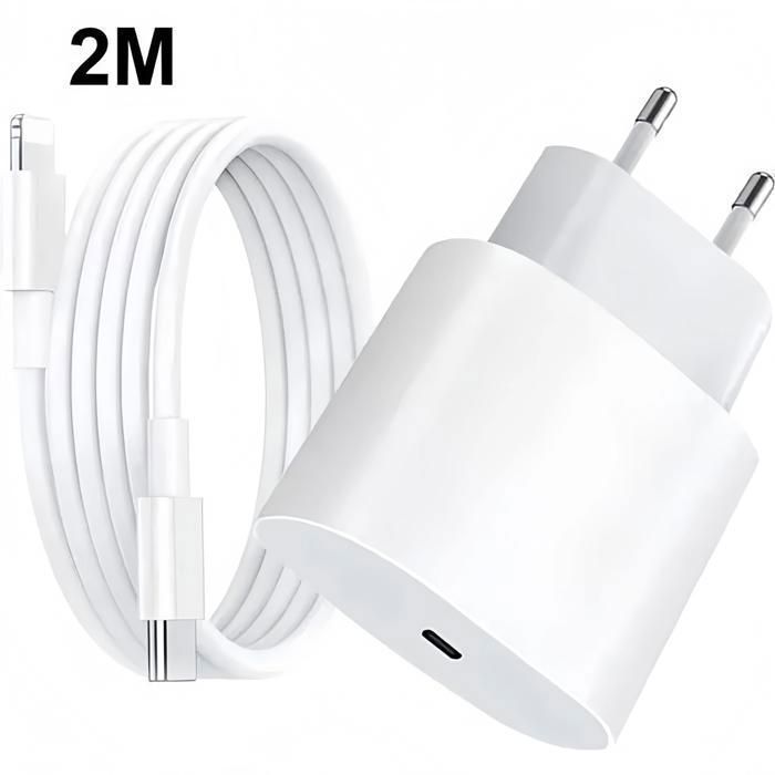 NONOVIVI – Chargeur Rapide 20W USB-C + Câble 2m Lightning – Compatible ...