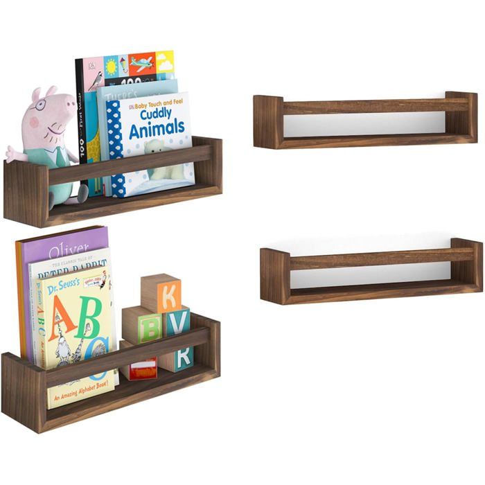 Cobenga 4 Bookshelves for Chilen's Room, 16.5 Inch Floating Shelves for ...
