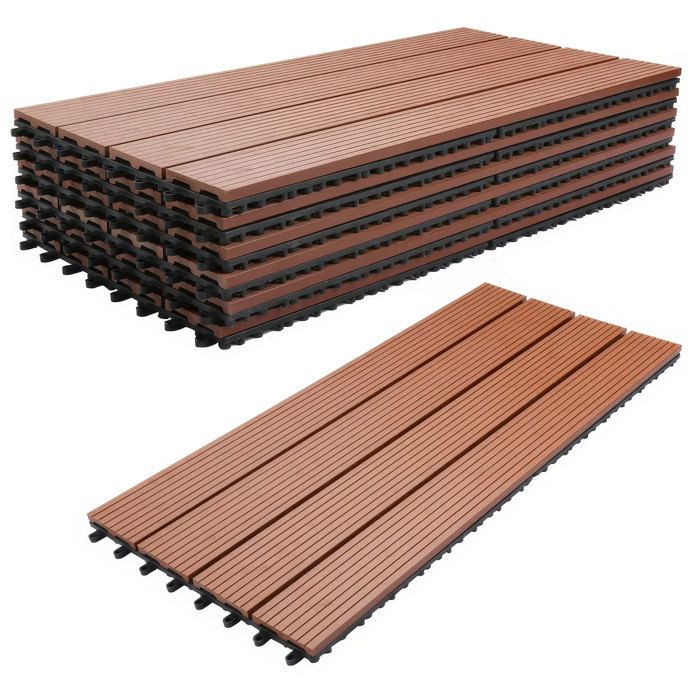 Noka - Revêtement de sol extérieur avec clip dallage 90x30 cm 6 dalles ...