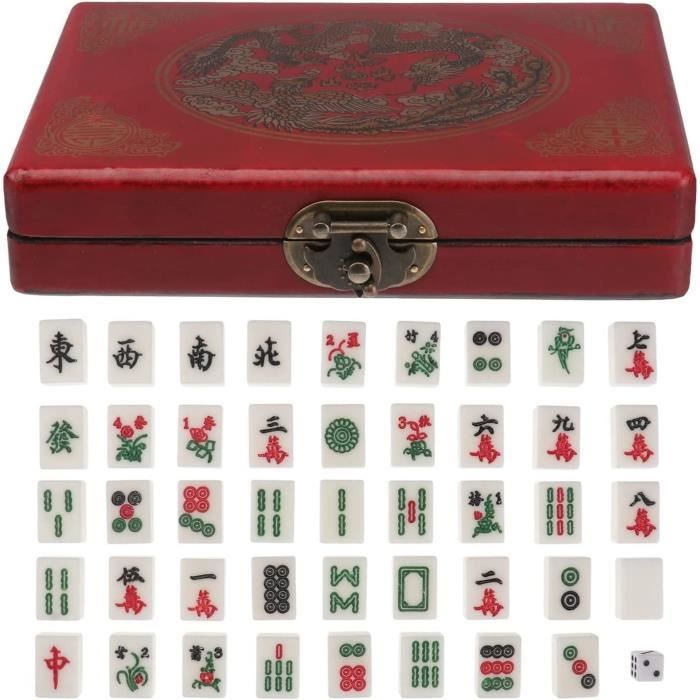 Jeu Mahjong Portable Mahjong Chinois Voyage - 144 Tuiles Mélamine Avec ...