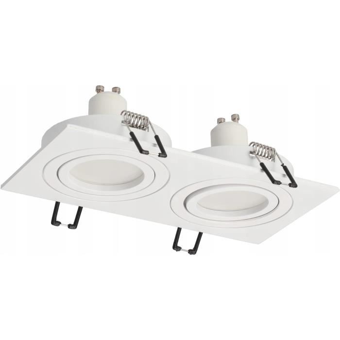 Spot Encastrable Double Ceri 2 Sq White Orientable Spot Blanc Encastré ...
