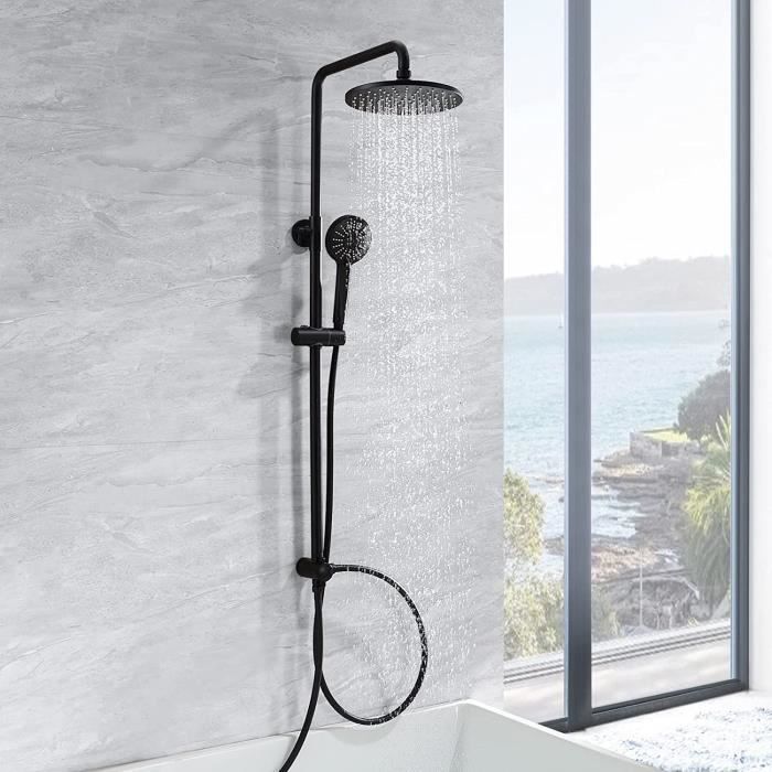 AJW-Colonne de douche noir, Système de douche sans robinetterie,Kit de ...