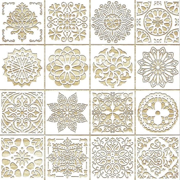 Lot de 16 pochoirs réutilisables Mandala Dot Coloriage Pochoir pour peinture d'art Scrapbook sur ...