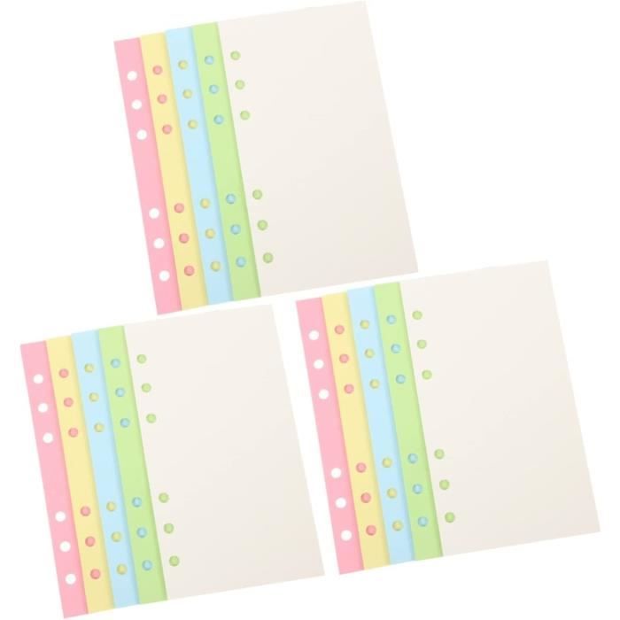 300 Feuilles De Cahier Papiers Classeur Calendrier Coloré Inserts À ...