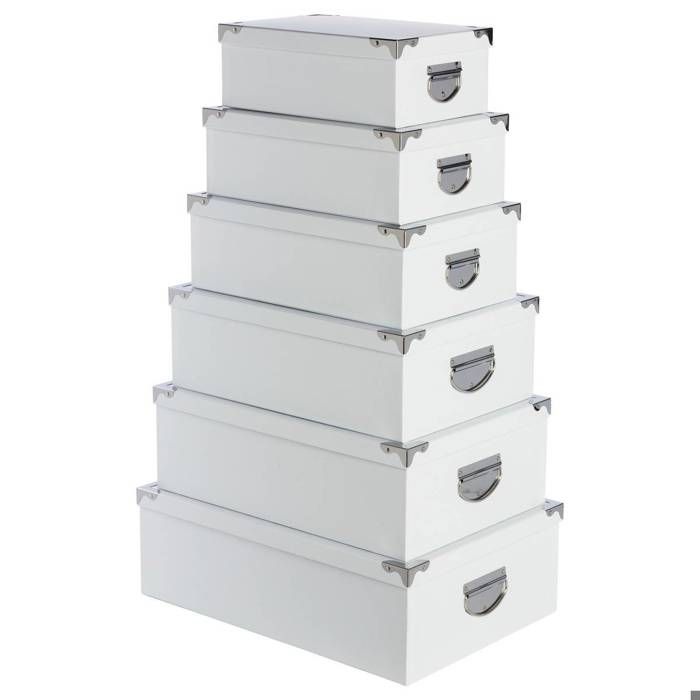 5five - 6 boîtes blanc coins métal - Cdiscount Maison