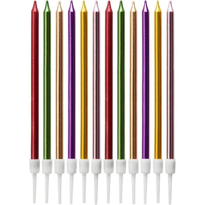 Métallique Bougie Chandelle Longue Bougies D'Anniversaire Avec Support ...