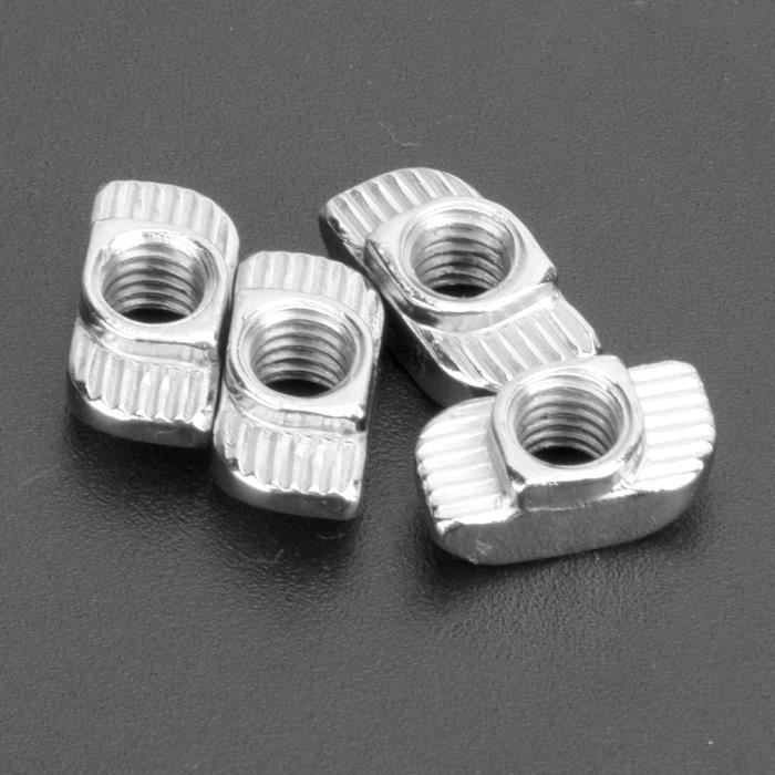 Écrou coulissant en T - CIKONIELF - M6 - Acier au carbone - Lot de 100 pcs - Norme européenne ...