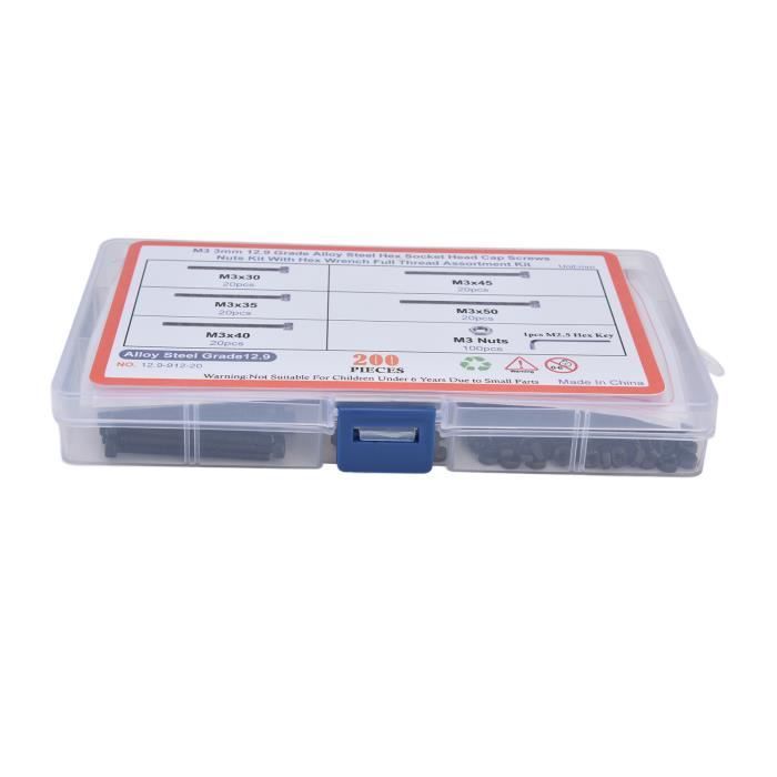 EJ.life Kit d'assortiment de boulons à tête hexagonale Kit d'assortiment de boulons à écrou ...