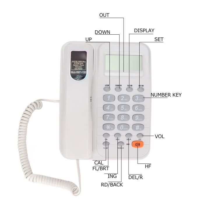 LAN Téléphone Filaire De Bureau Kxt2029Cid Téléphone Filaire Téléphone ...