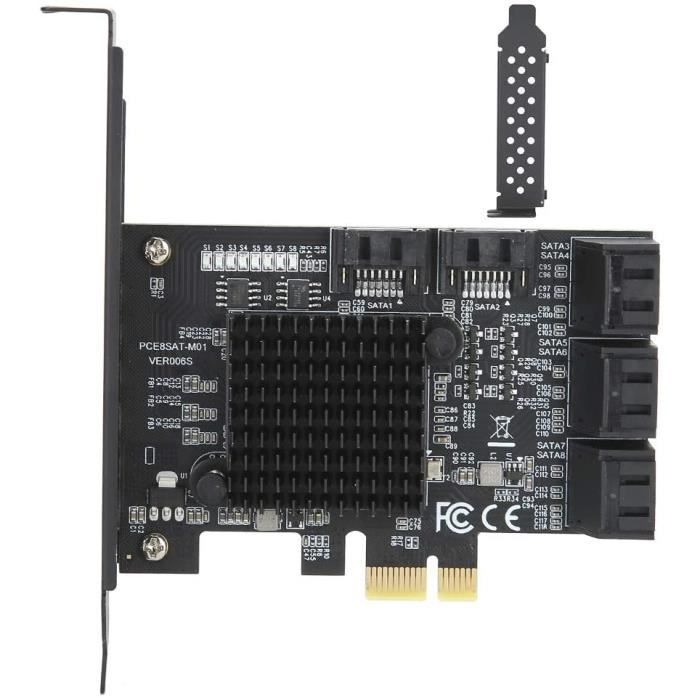 Carte Reseau - Limics24 - Pcie Sata 8 Ports Contrôleur Raid Pci-E 1X ...