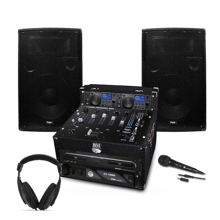 PACK SONO DJ Complet 1200W Ampli Double Lecteur CD - Cdiscount TV Son Photo