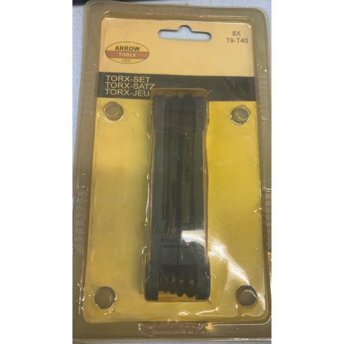 Jeu de clé torx - ARROW TOOLS - 8 embouts - Acier - Outil à main ...