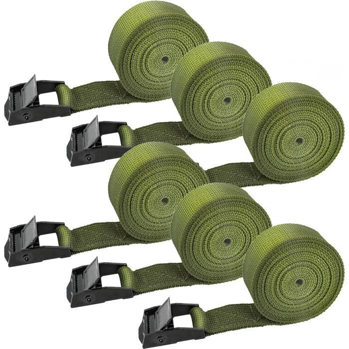 6 Sangles D'Arrimage, 2,5M Sangle De Serrage, Sangle À Cliquet, Sangle ...