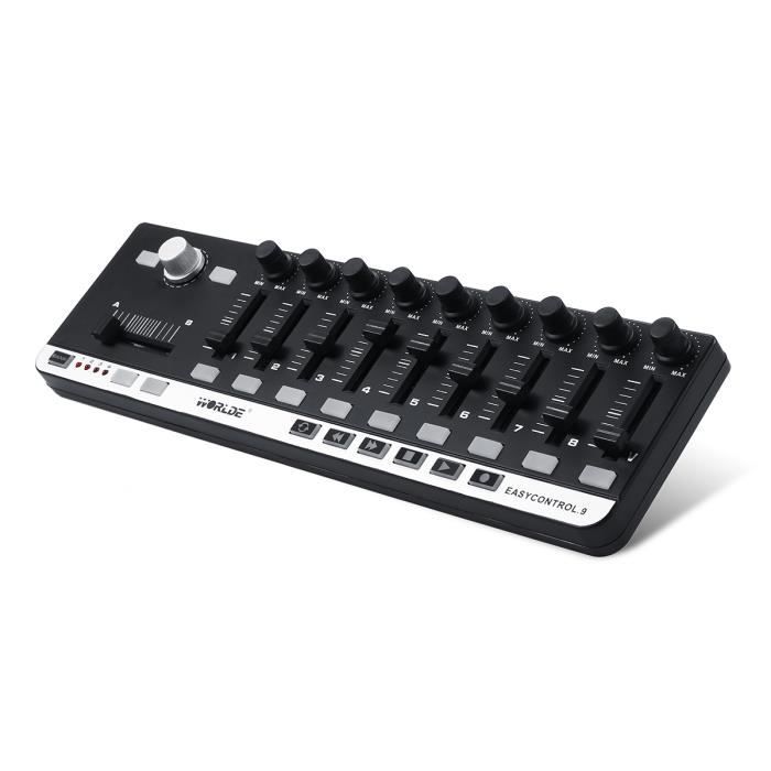 WORLDE EASY 9 Contrôleur MIDI Éclairage Rétro-éclairé Clavier USB Pad ...