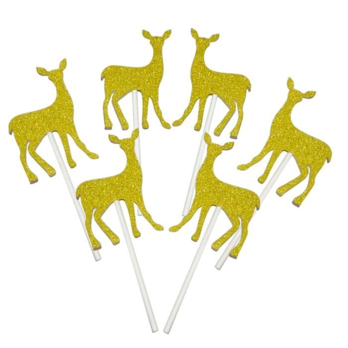 10 pièces Deer Toppers Belle Cupcake Party Cake pour Festival ...