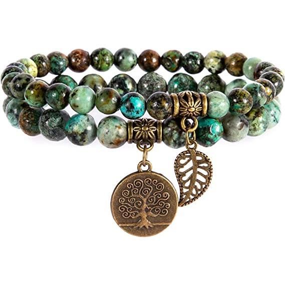 Ensemble de deux bracelets , bracelet en pierre naturelle avec ...