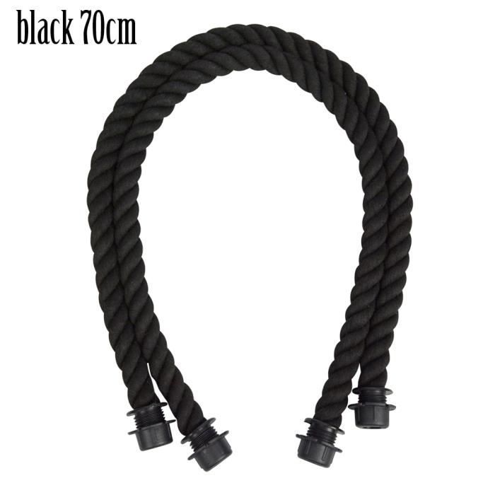 Black 70cm -Poignée en corde de chanvre noir naturel, 1 paire longue ...