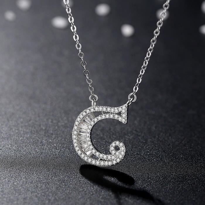 Collier Pendentif Lettre Initial En Mon Collier Prénom Personnalisé ...