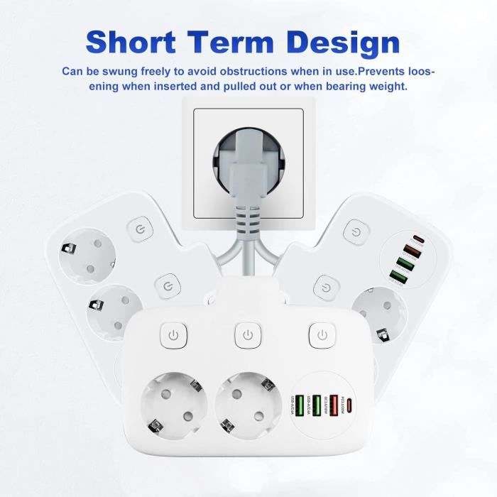 Double Fiche Pour Prise, Multiprise Avec Interrupteur, Multiprise ...