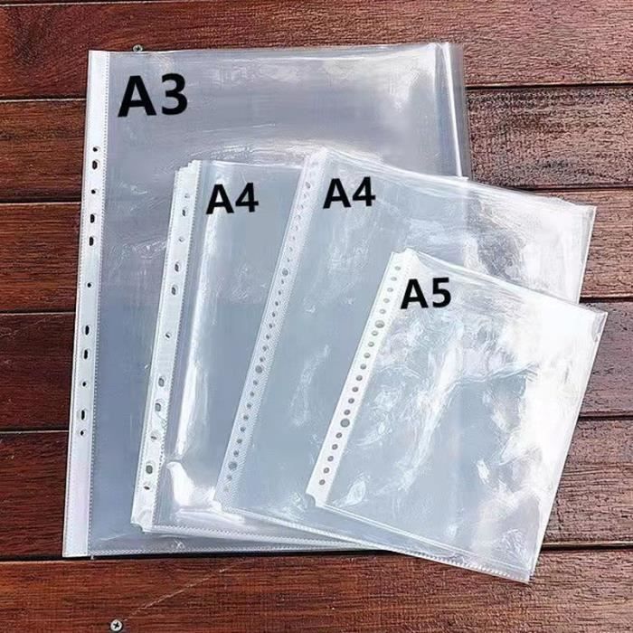 A4-30-8 - Pochettes perforées en plastique transparent, Chemises de ...