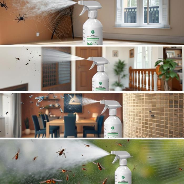Lot de 5 -Spray tous insectes + anti-acariens 450 ML - Élimination ...