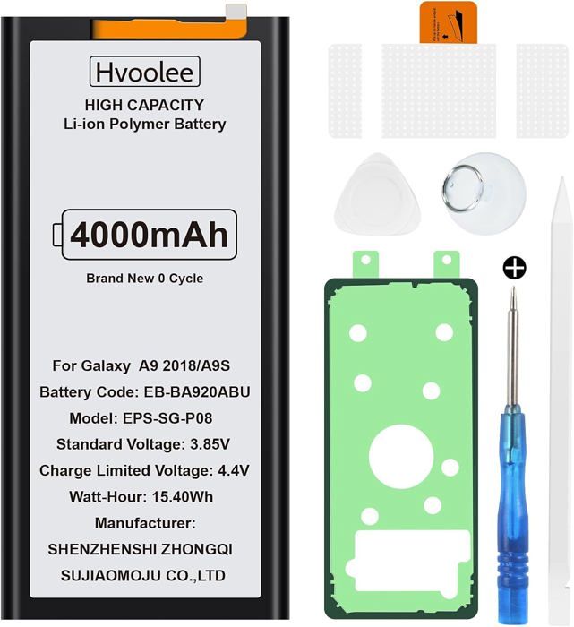 4000mAh Batterie de Rechange Interne pour Samsung Galaxy A9 2018 Batterie de Rechange Haute ...