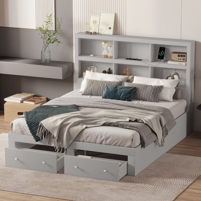 Structure de lit Nouveau épaississement design moderne 160 * 200cm lit ...