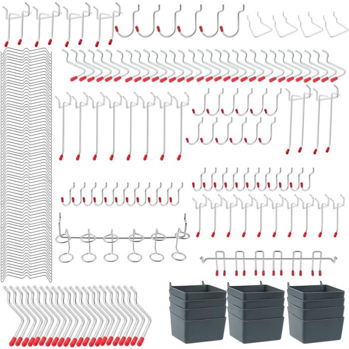 Faankiton 230 Pièces Assortiment de Crochets pour Panneaux Perforés ...