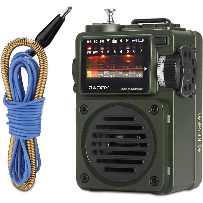 Raddy RF750 Radio Portable Ondes Courtes AM/FM/SW, Bluetooth, Lecteur ...