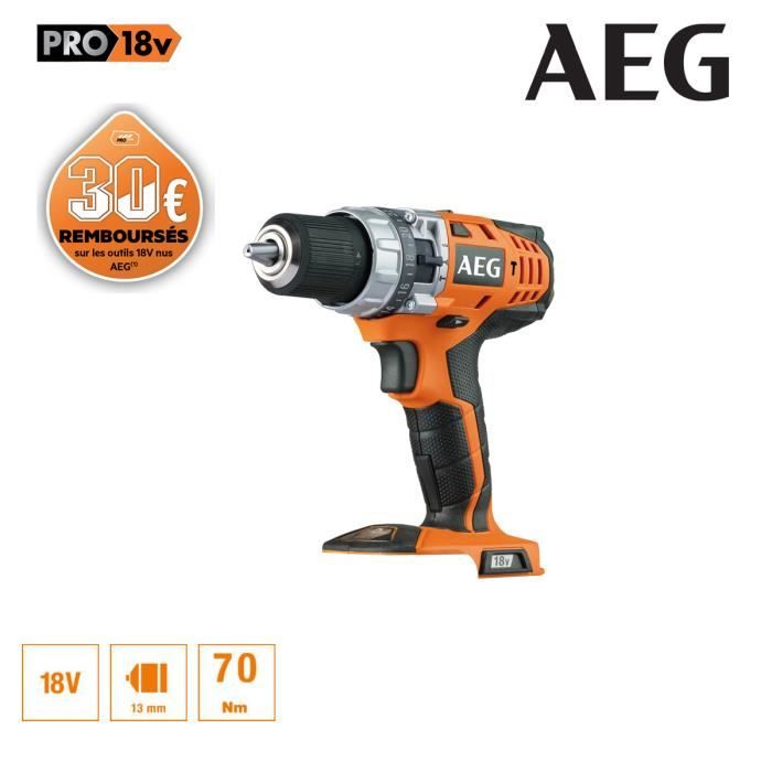 Perceuse à percussion compacte AEG 18 V Li-ion - sans batterie ni chargeur BSB 18C-0 - Cdiscount ...