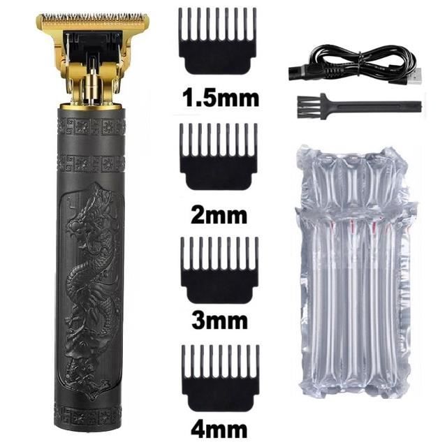 Dragon noir A Tondeuse à cheveux électrique professionnelle T9 pour hommes, rasoir à barbe sans ...