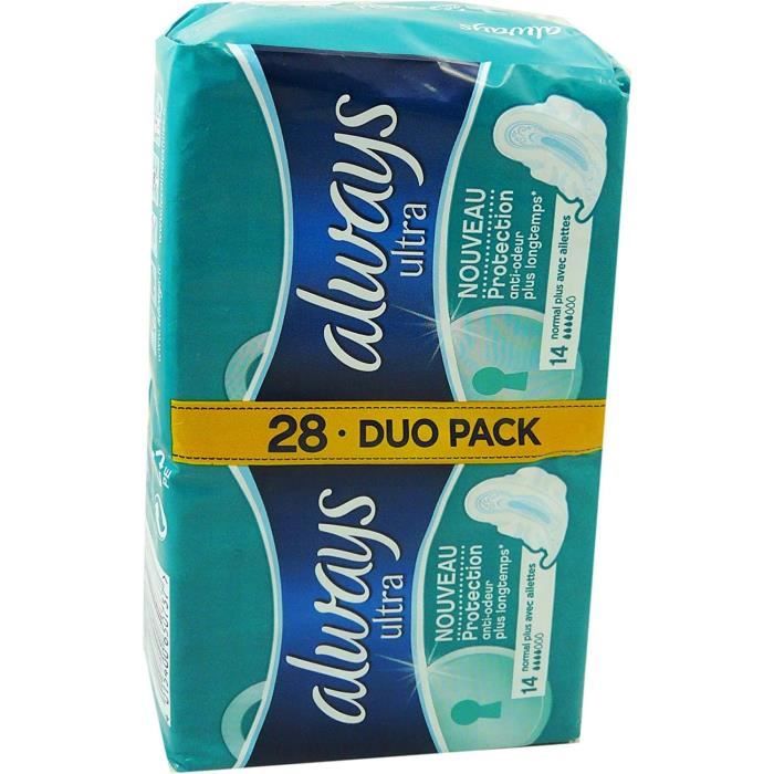 Serviettes hygiéniques - ALWAYS - Ultra Normal Taille 1 - Lot de 4 ...