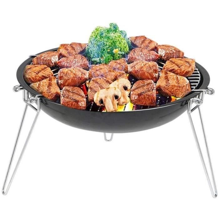 Barbecue Grill Barbecue Rond Portable Barbecue à Charbon de Bois ...