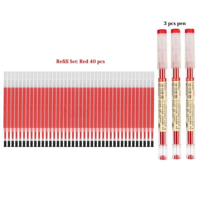 Lot de 43 stylos Gel rechargeables,stylo à Signature Ultra Fine 0.35mm ...