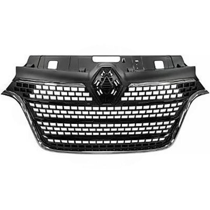 Grille de calandre avant noire avec moulure chromée et noire brillante ...