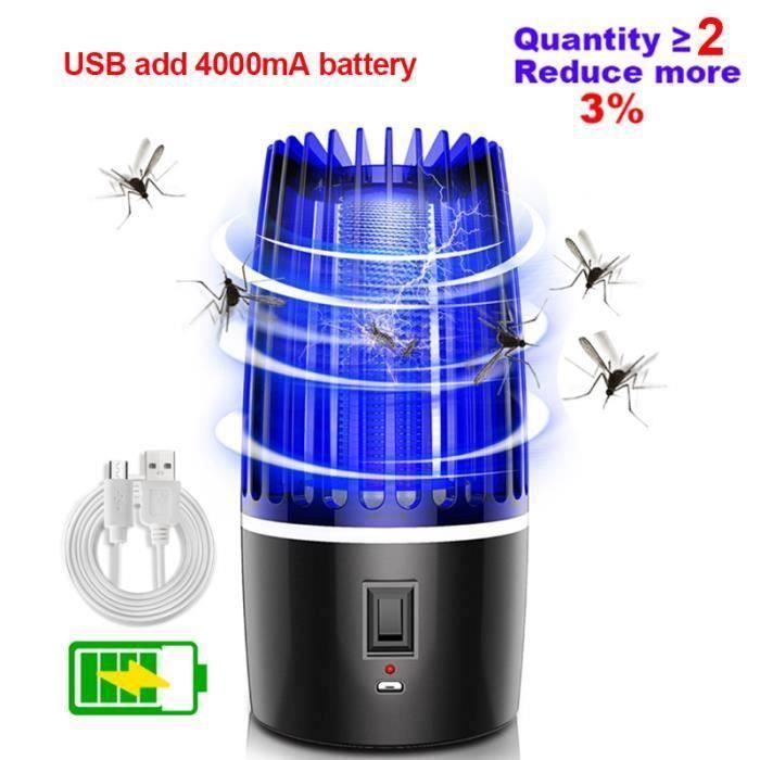 LAMPE ANTI-INSECTE,A 4000mA battery-Mosquito Killer lamp--Lampe électrique anti moustiques, USB ...