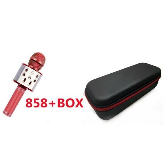 858-Red-Box Microphone Bluetooth sans fil Portable WS-858, un Microphone prenant en charge ...