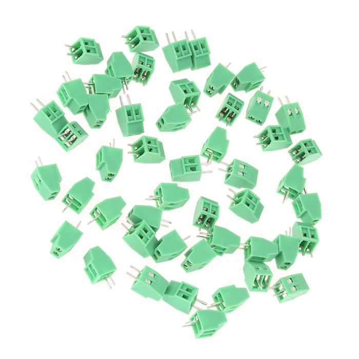 Duokon connecteur de bornier PCB 2pin/50pcs 2.54mm Pas Universel PCB ...