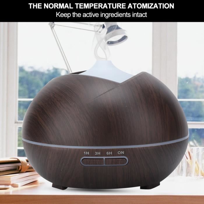 ESTINK Diffuseur d'huiles essentielles 400ml bois humidificateur d'air LED arôme diffuseur ...