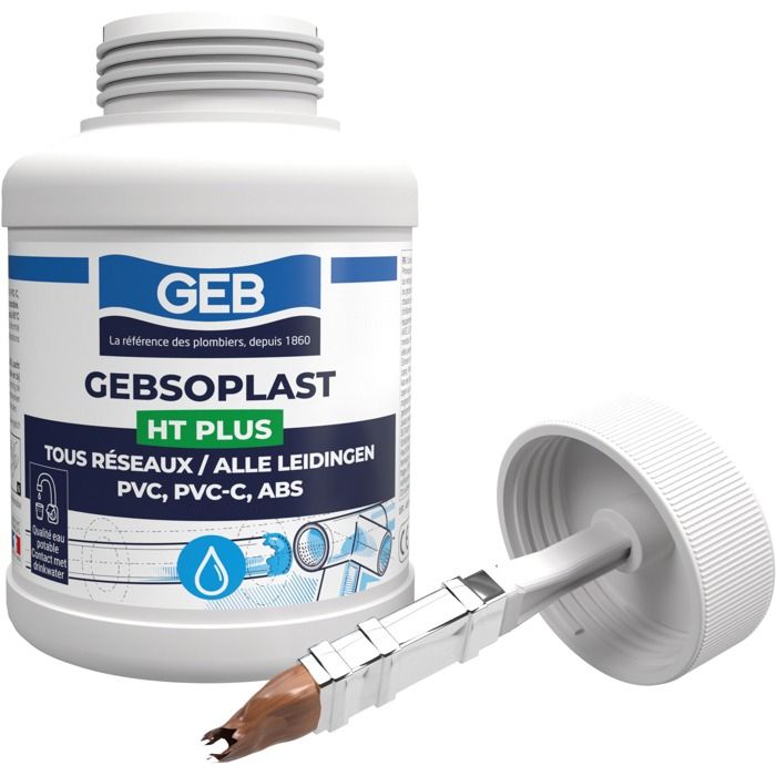 Colle PVC - GEB - Gebsoplast HT Plus - 250ml - Résistante à haute ...