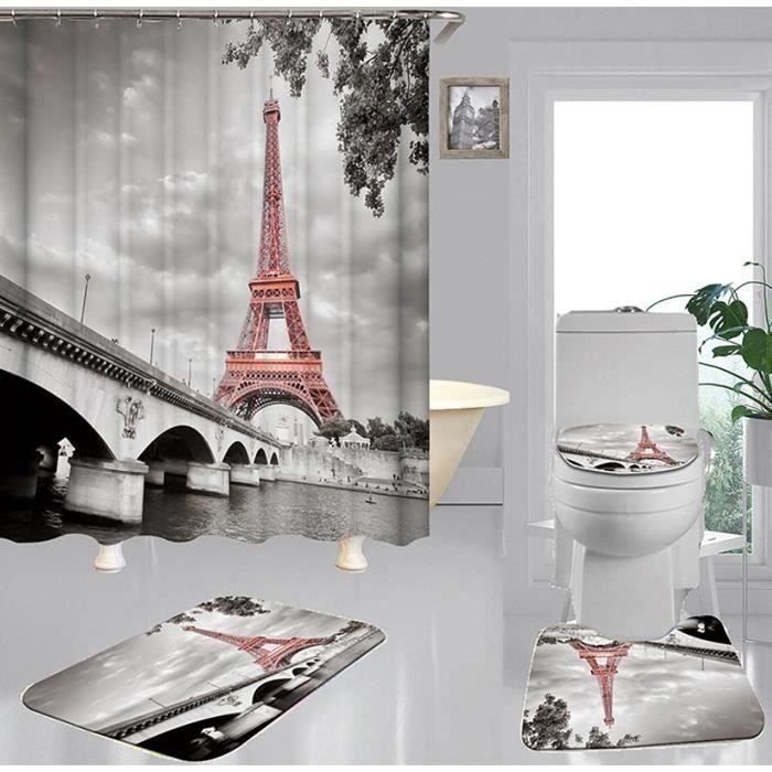 Serious-Ensemble D'Accessoires de Salle de Bain Tour Rouge 4 Pièces ...