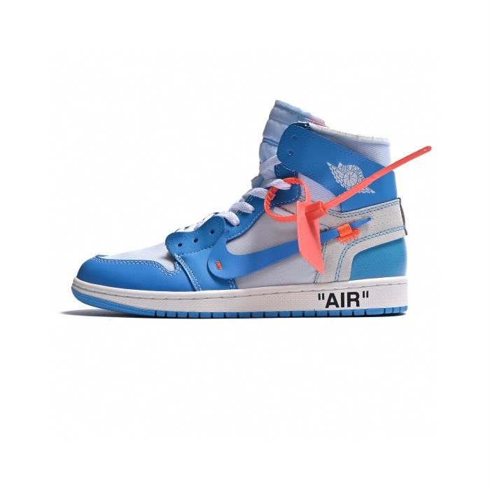 Off white X Air Jordan 1 RETRO HIGH OG UNC North Carolina Blanc ...
