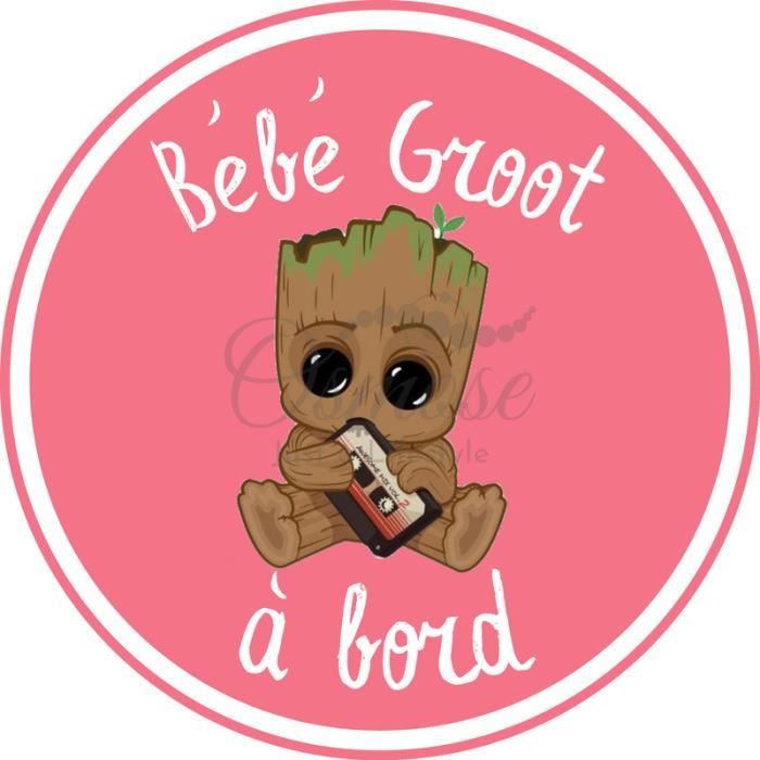 Autocollant Bébé à Bord - Bébé Groot Rose - Cdiscount Puériculture ...