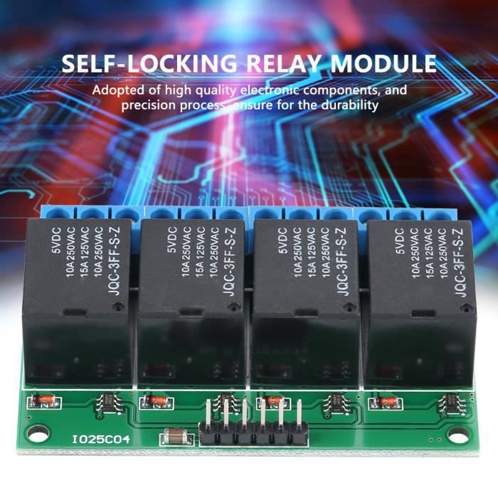 SALALIS relais de verrouillage 4 accès 5 V Relais Flip-Flop Module de ...