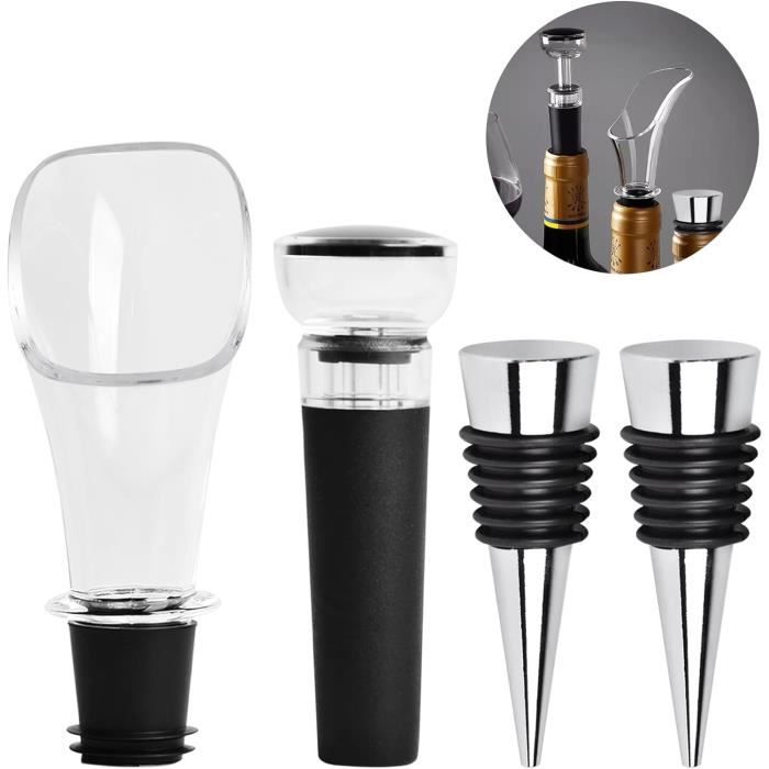 Ensemble De 4 Bouchon Bouteille Vin, Bouchon Bouteille À Vide, Verseur ...