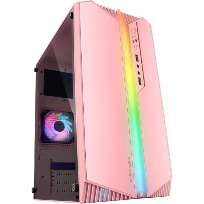 Mars Gaming Mc-S1,Boîtier Pc Micro-Atx Ultra-Compact,Eclairage Avant Argb 12 Modes,Ventilateur ...