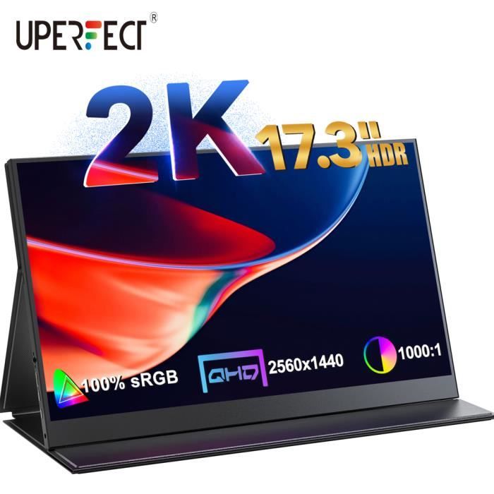 UPERFECT 17,3 pouces 2K Portable Monitor QHD Second Monitor 2560*1440 ...
