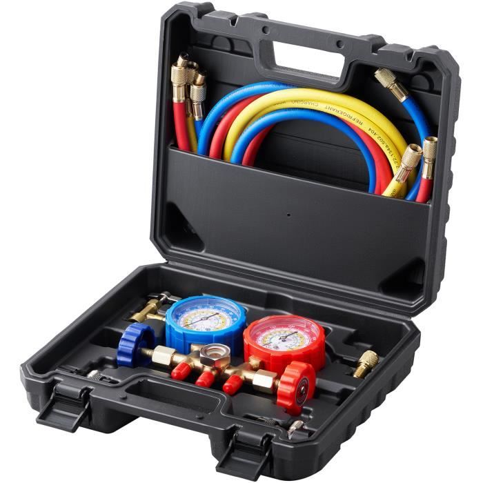 VEVOR Kit de Recharge de Réfrigérant Climatisation Coffret Manomètres à ...