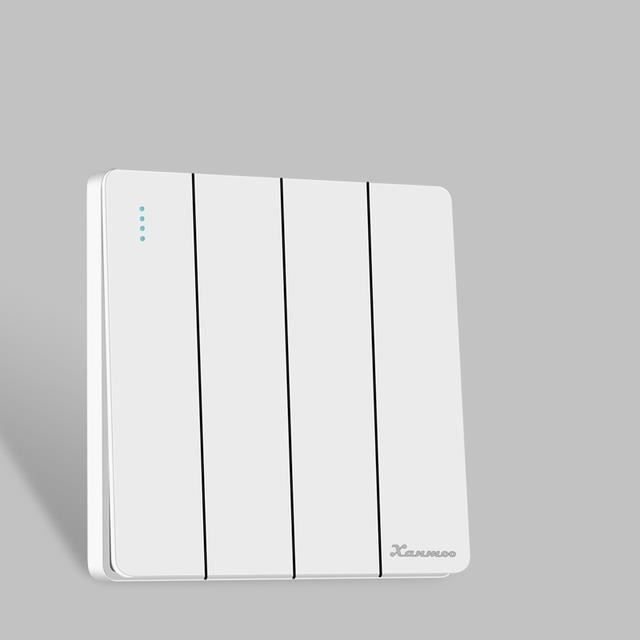 INTERRUPTEUR,4Gang 1 Way--Panneau PC blanc plat encastré, 250V, 86mm, 1 ...