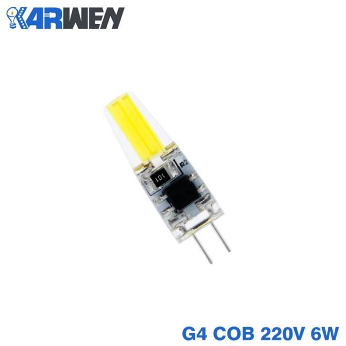 AMPOULE LED,G4 AC 220V 6W-Warm White--Ampoule LED pour remplacer l'halogène G4 G9 3W 6W 9W COB ...